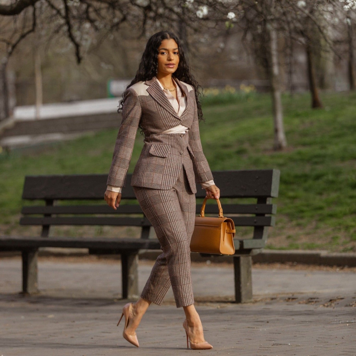 Structured Plaid Suit Set – OLARSGRACE